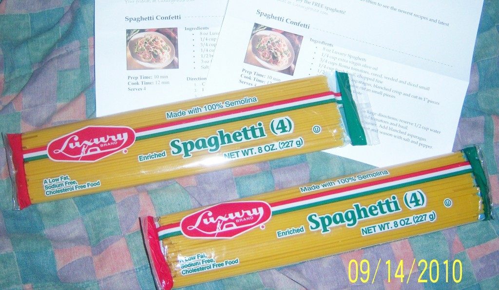 2 packs of Luxury Brand Spaghetti