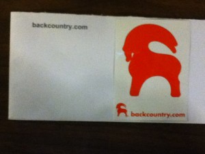 Red backcountry sticker