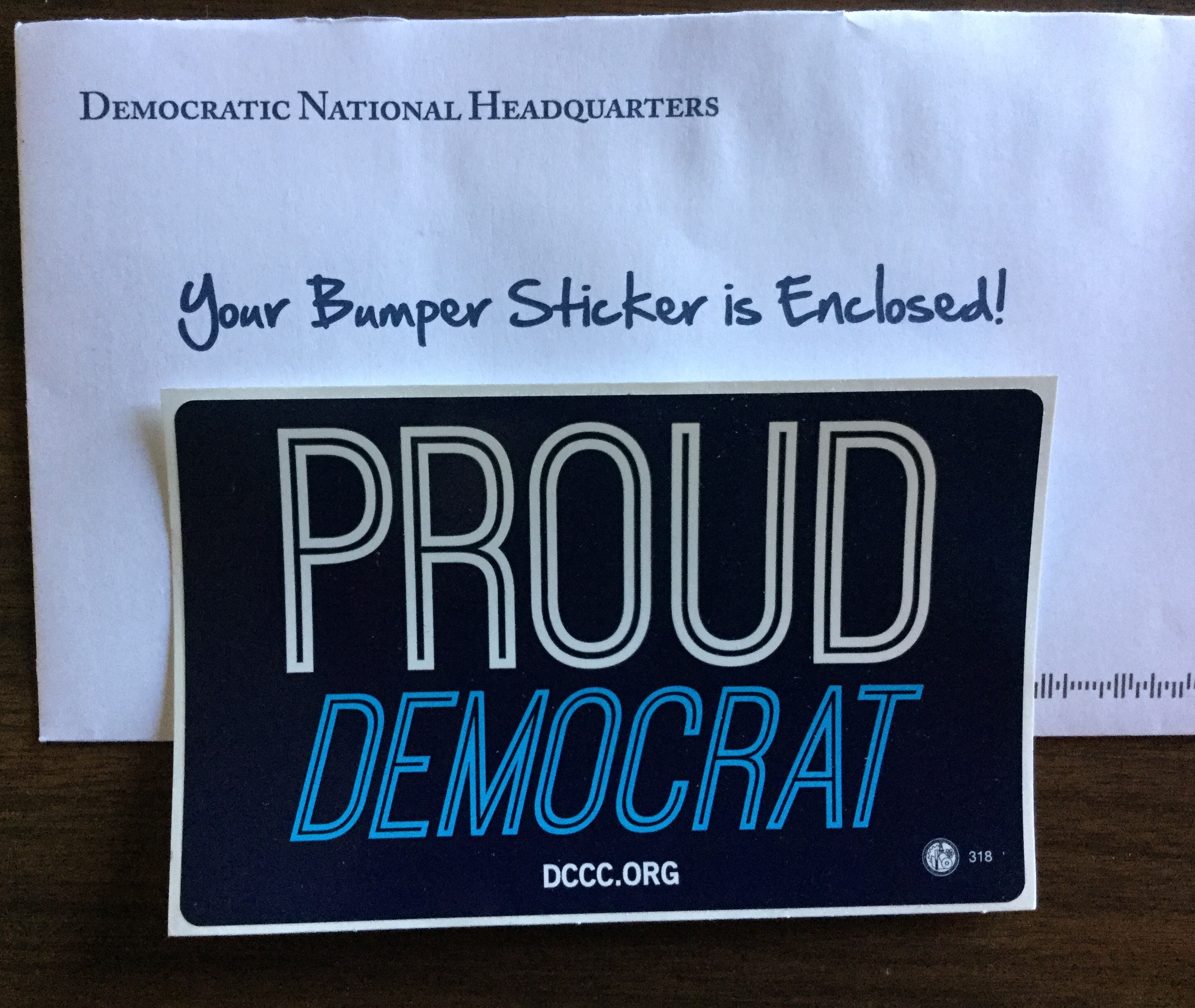 🇺🇸 Free PROUD DEMOCRAT Bumper Sticker from Democratic National ...