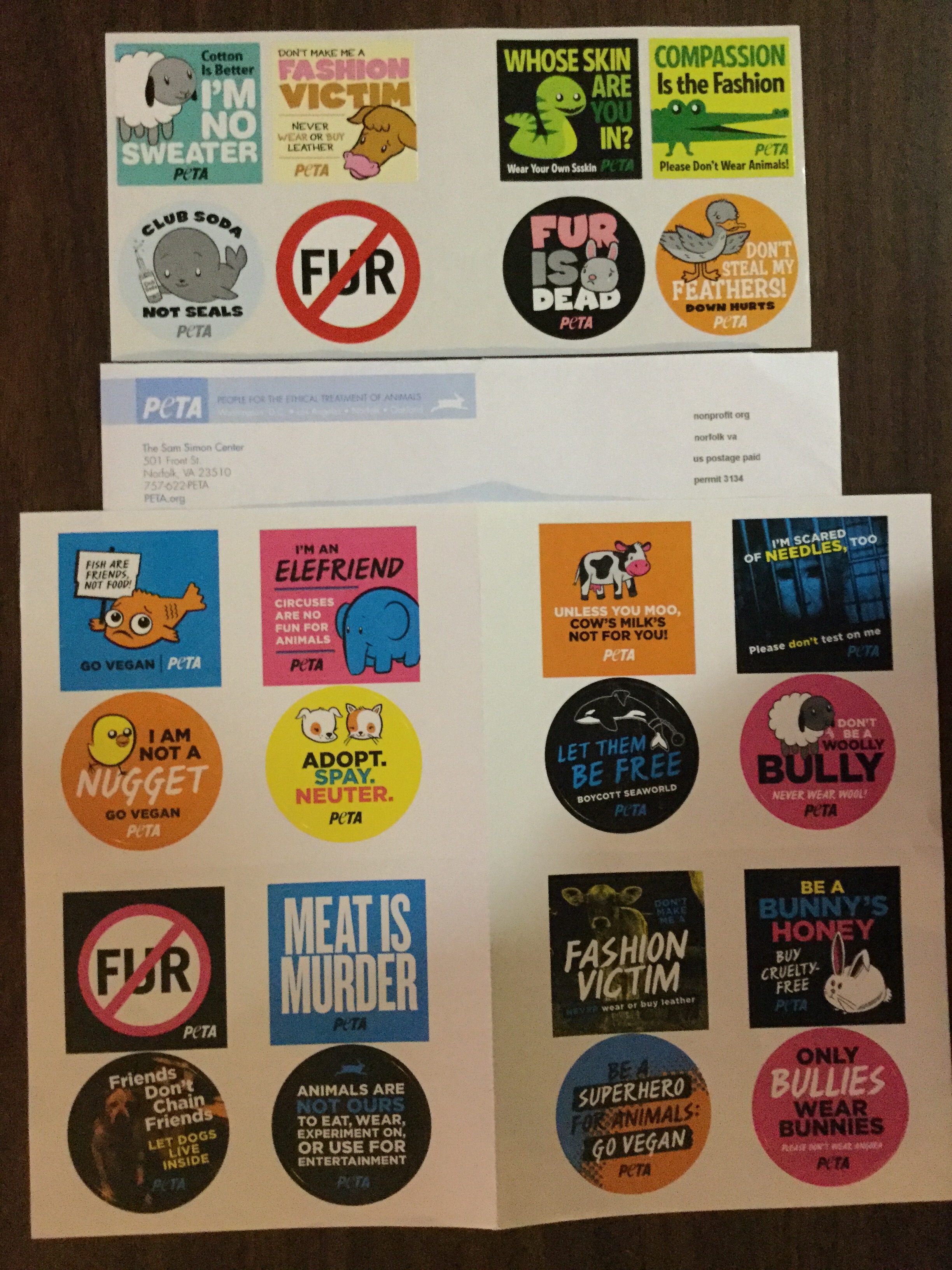 Free PETA Stickers