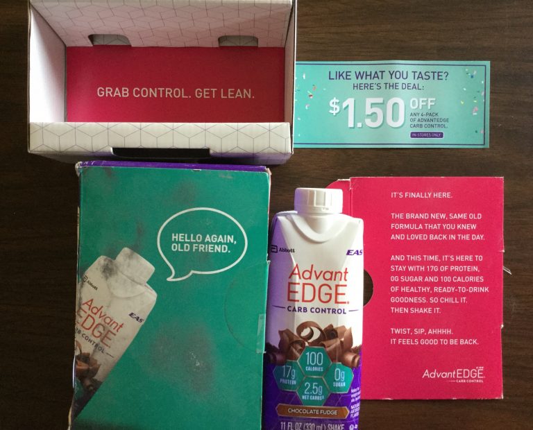 Free EAS Advant EDGE carb control Chocolate Fudge shake sample