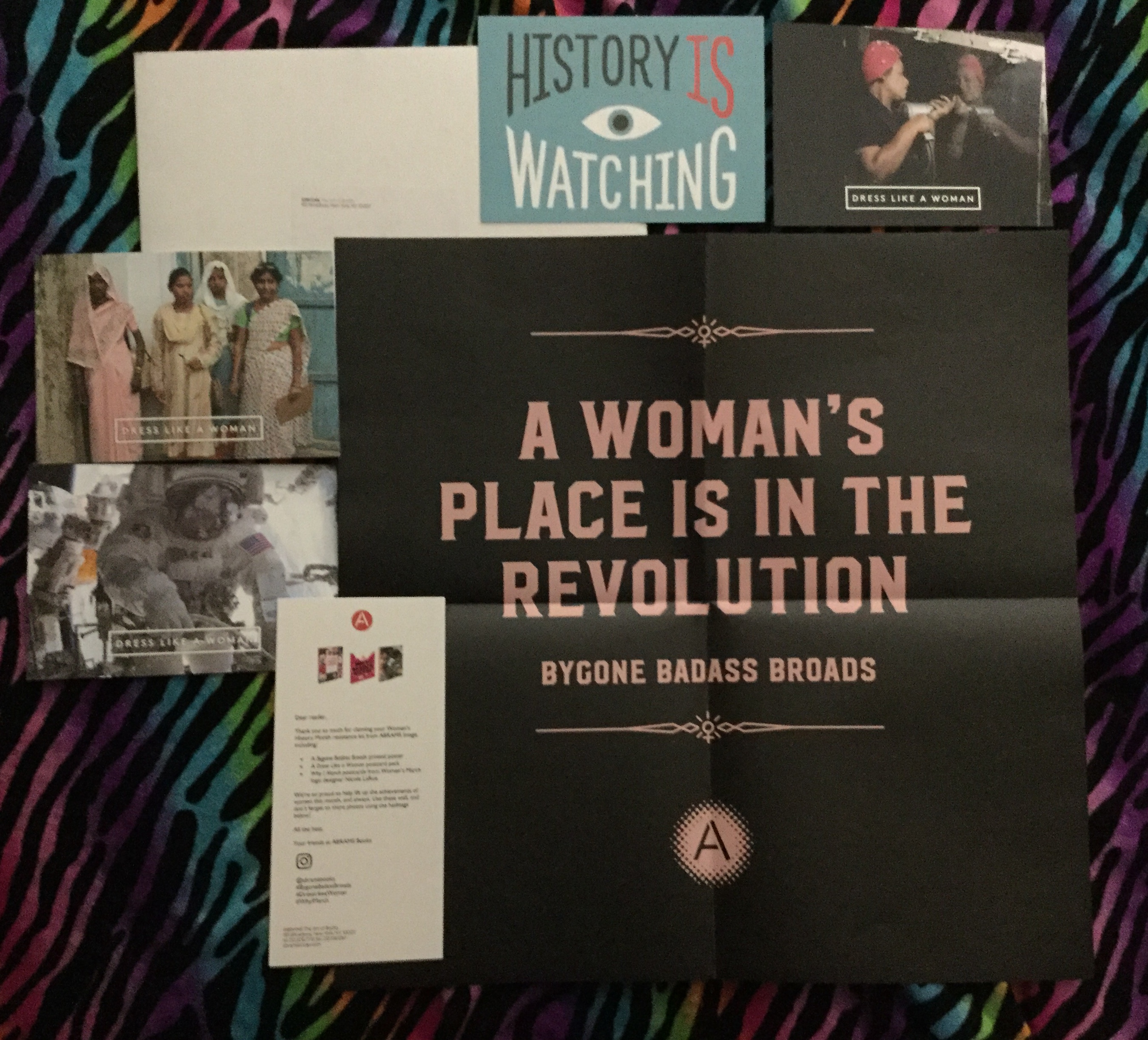 Free Women’s History Month resistance kit – poster- woman postcard pack