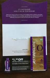 Free Astroglide Personal Lubricant Sample