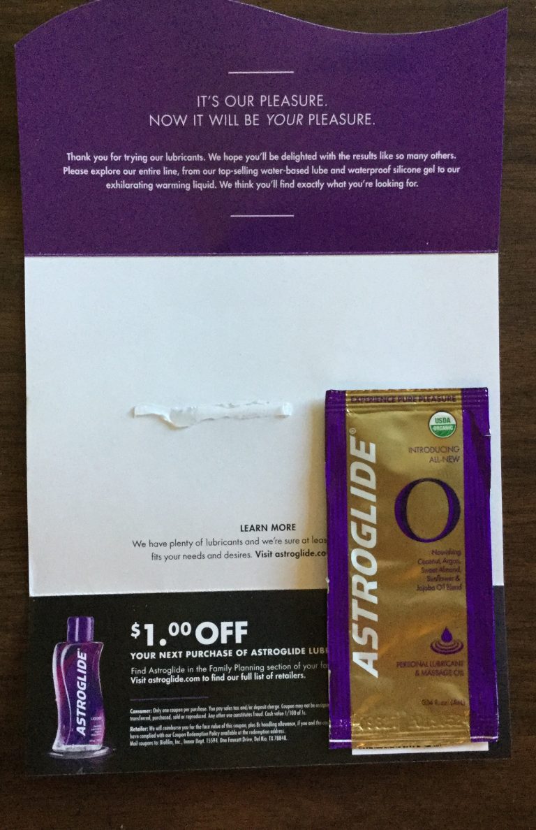 Free Astroglide Personal Lubricant Sample